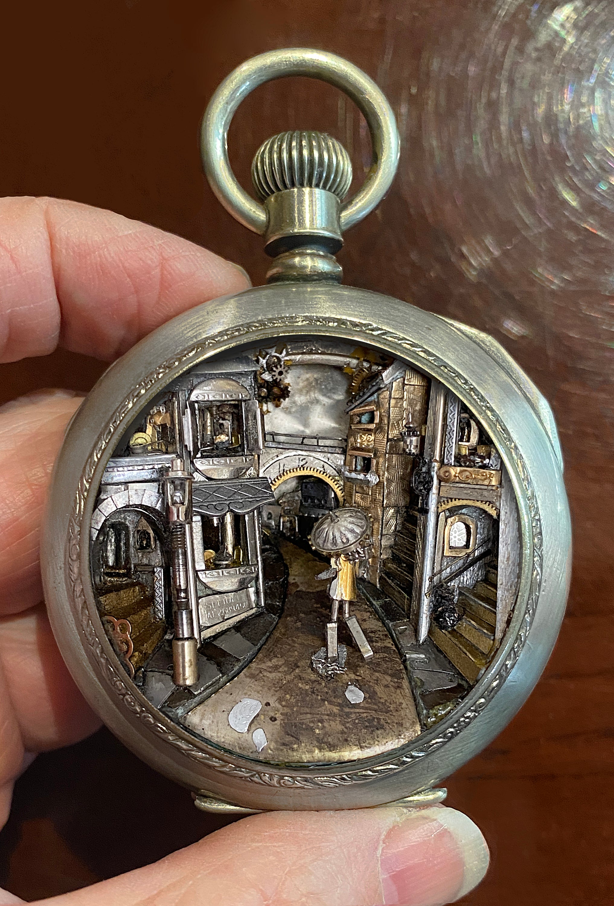 "Rain" Antique Watch Parts Sculpture by Sue Beatrice – All Natural Arts